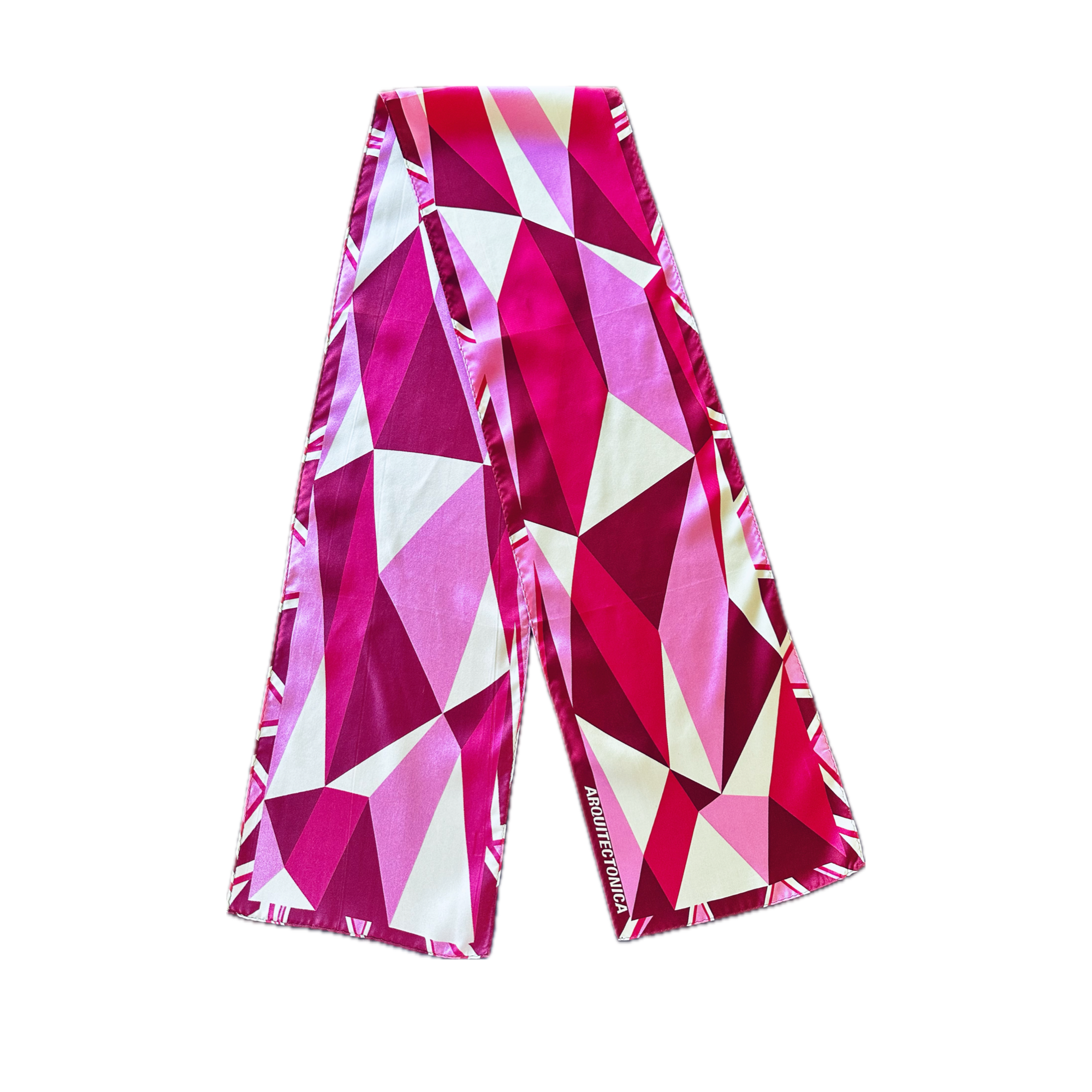 Geometric Silk Scarf Designed by Laurinda Spear in Wine, Magenta, Sage ...